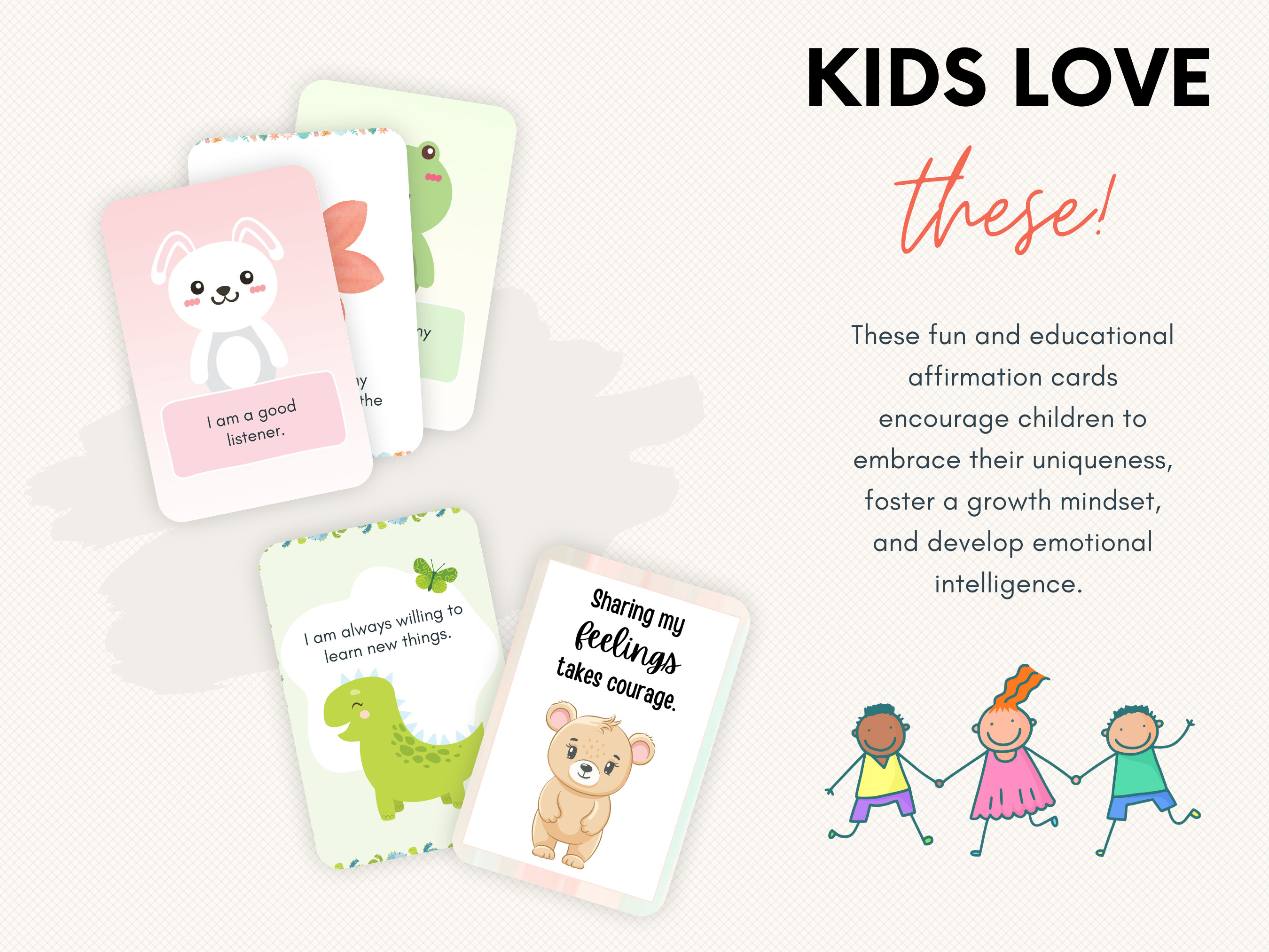 Kids' Resilience & Overcoming Challenges Affirmation Cards - 50-card ...