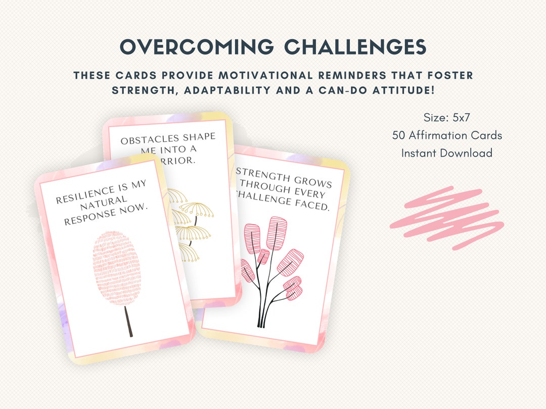 Empowerment Affirmation Cards for Adults - Overcome Challenges, 50-card ...
