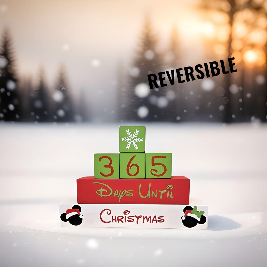365 Day Disney Countdown Christmas Blocks Reversible - Etsy