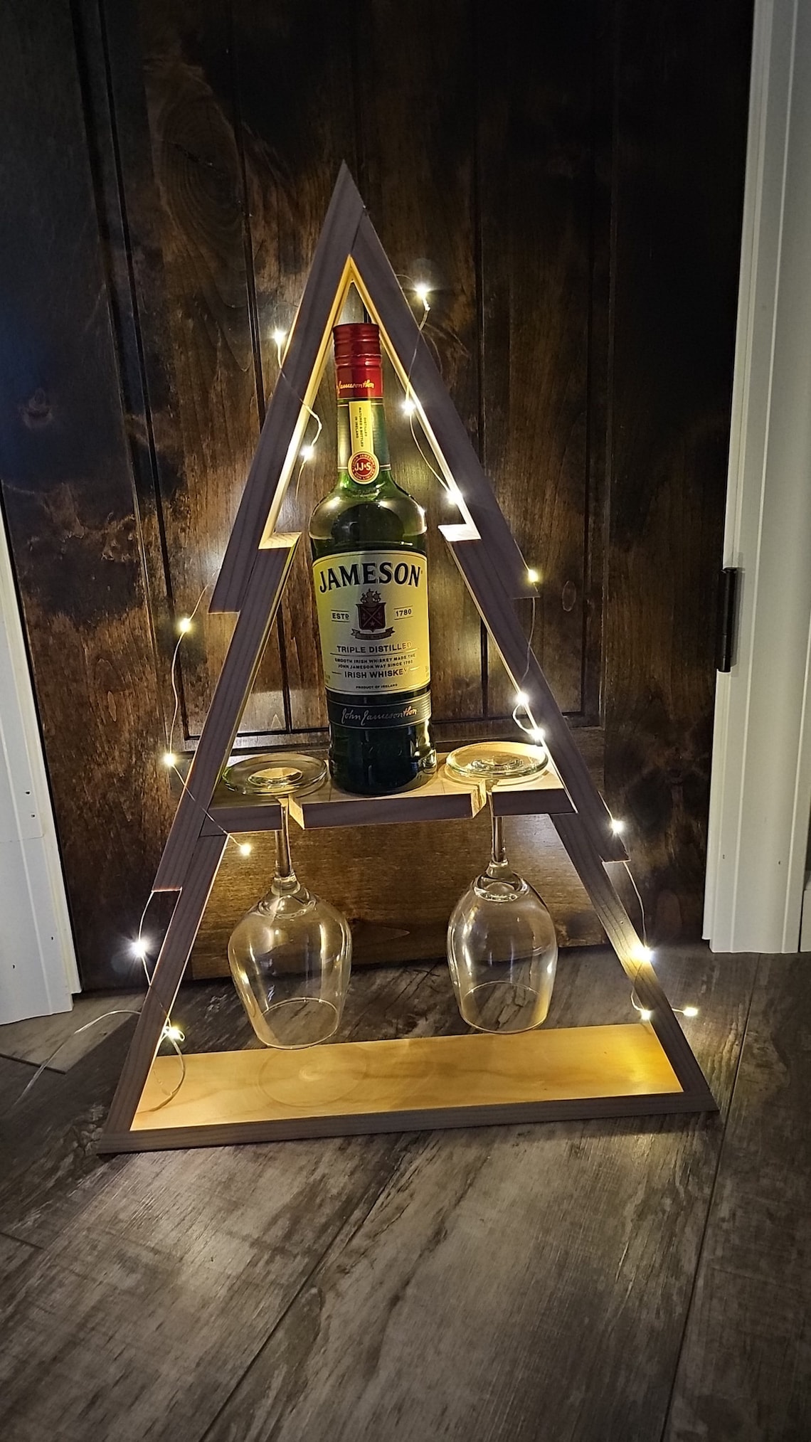 Wood Christmas Tree Décor, Wine Bottle Stand, Wine Glass Holder ...