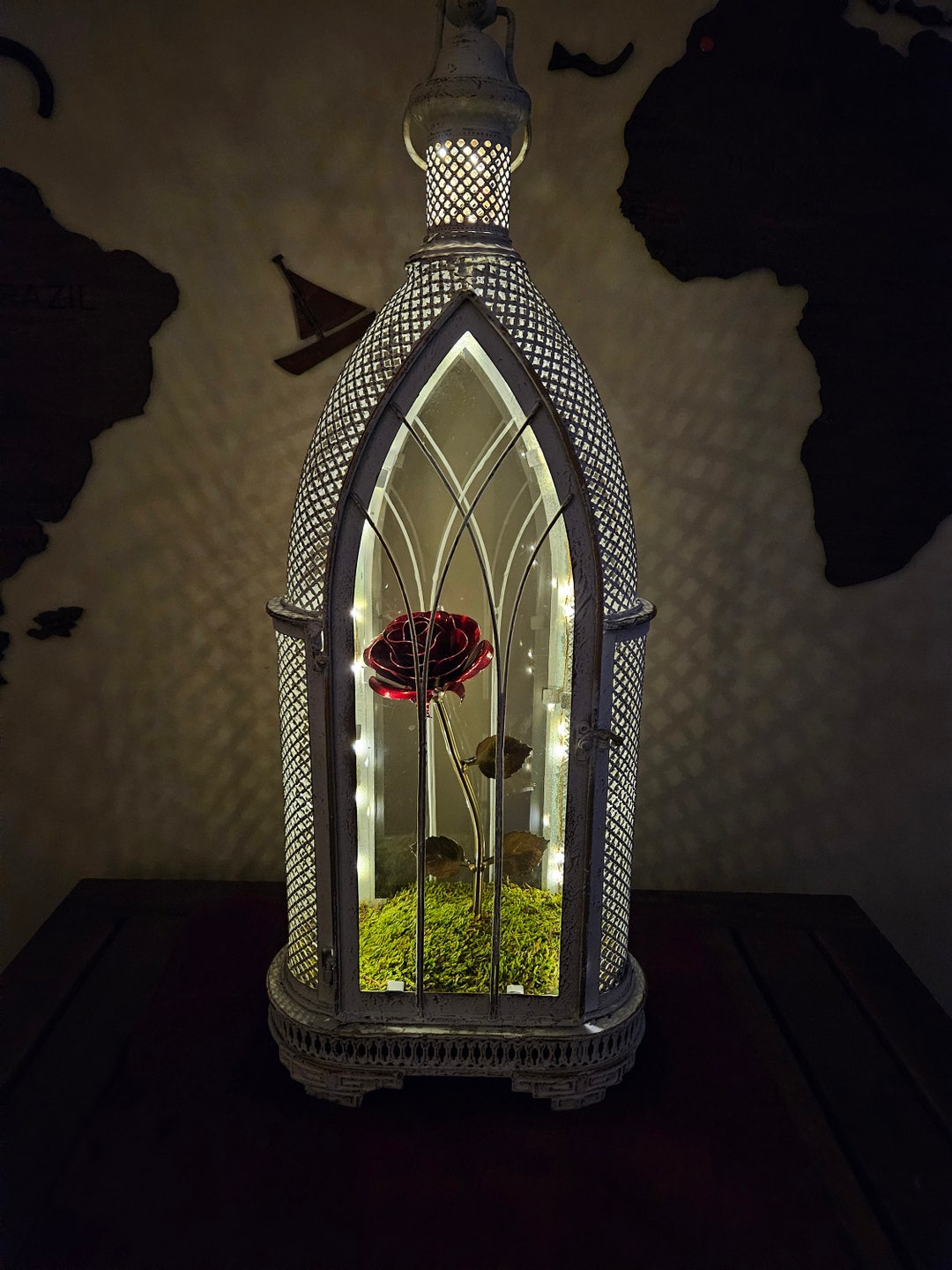 Beauty and the Beast Inspired Eternal Rose Lantern. - Etsy