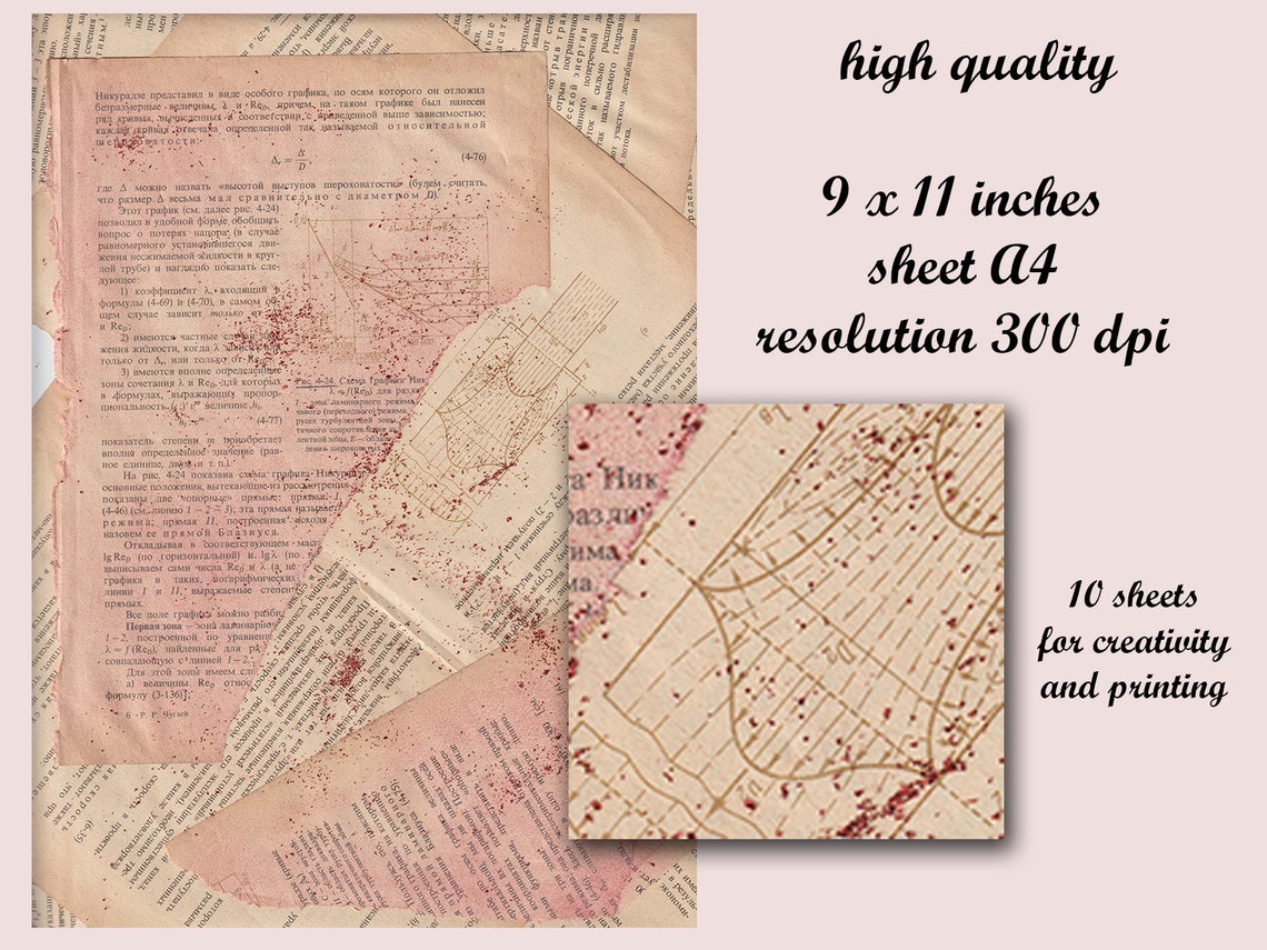 Vintage Digital Paper, Digital Printing Paper, Old Texture, JPEG 10 ...