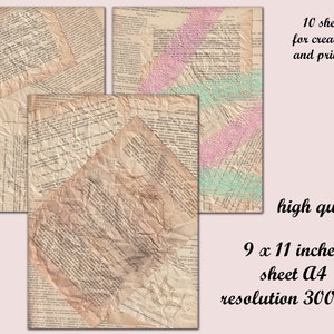 Vintage Digital Paper, Digital Printing Paper, Old Texture, JPEG 10 ...