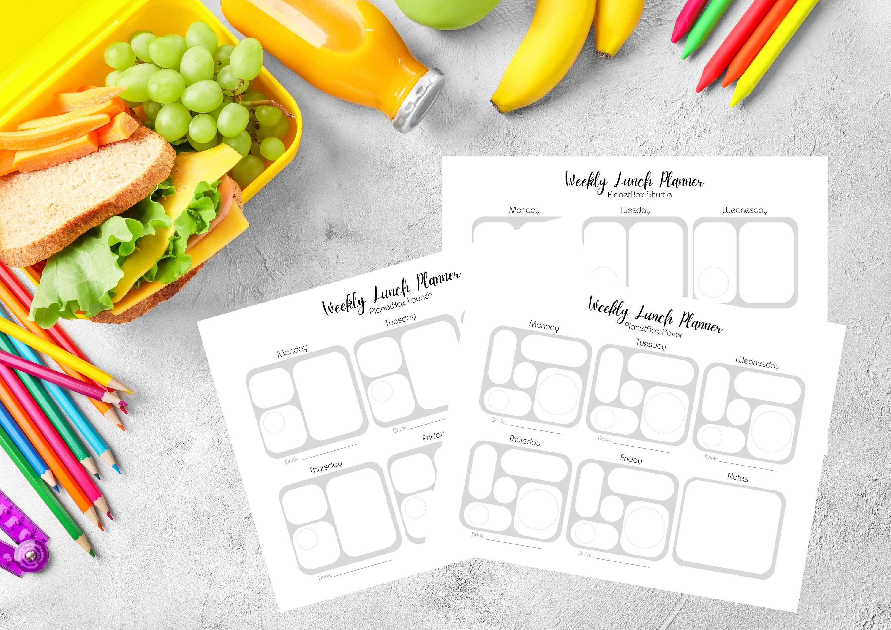 Planetbox Lunch Planner - Etsy