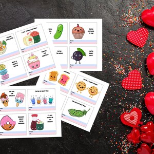 Cute Kawaii Food Valentines Day Cards - Etsy