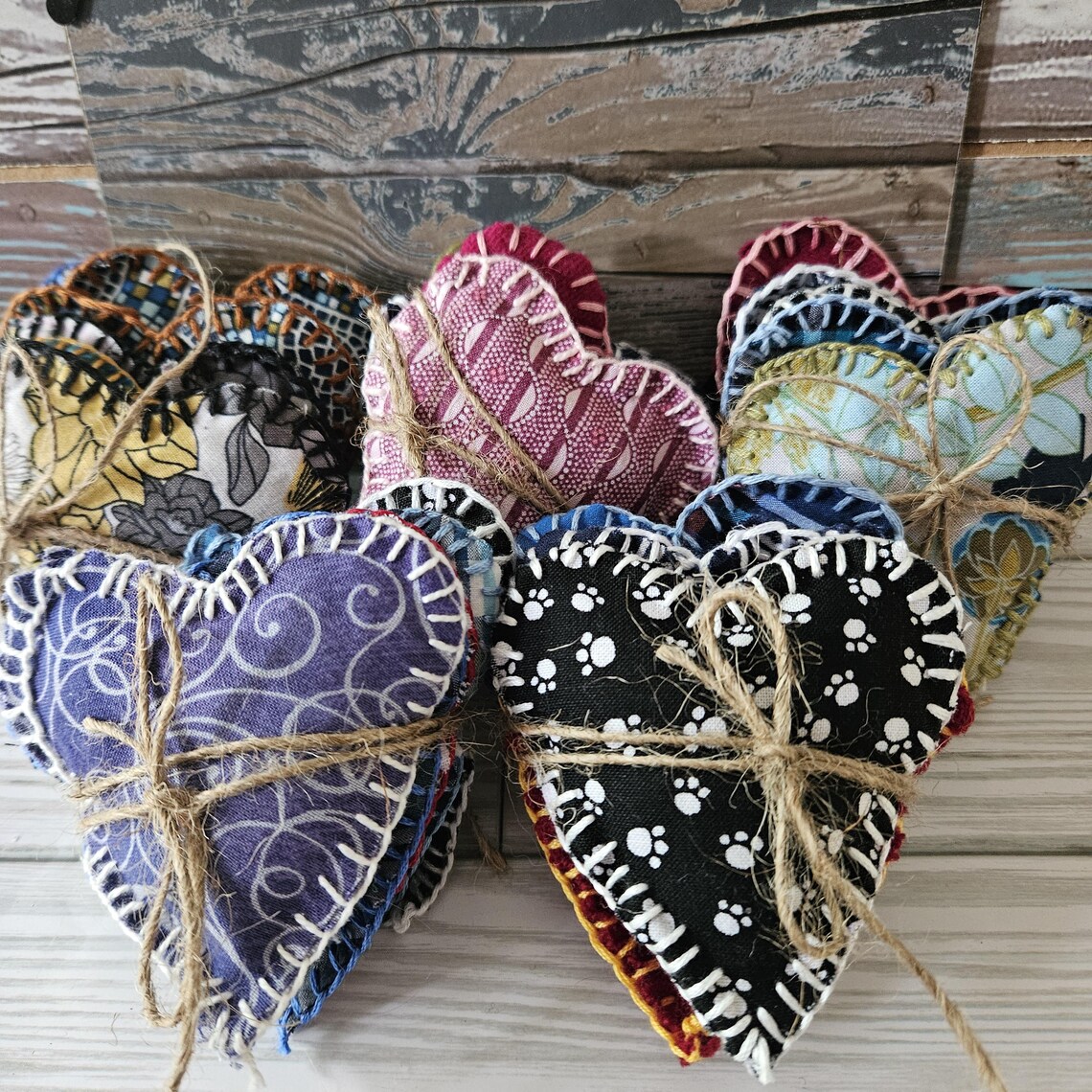 Hand Sewn Lavender Heart Sachets - Etsy