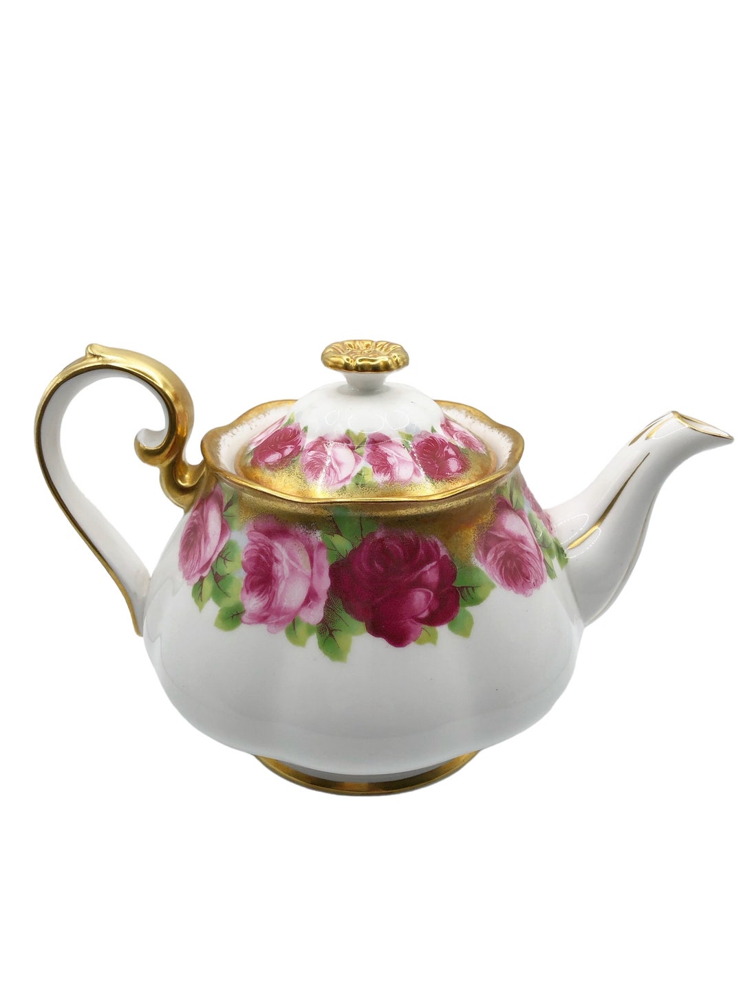 Vintage Royal Albert Old English Rose Teapot - Etsy
