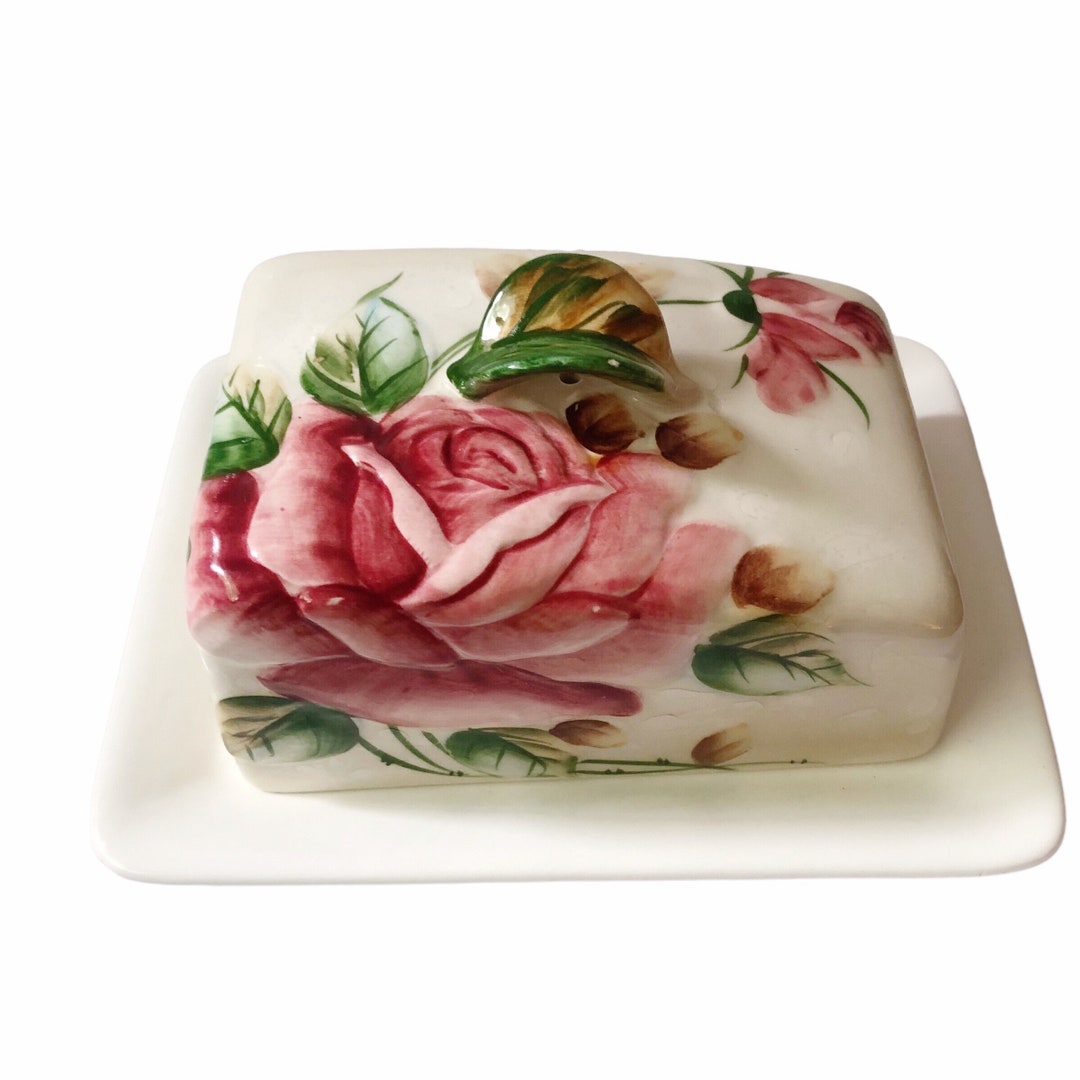 Vintage Regal Rose Covered Cheese or Butter Dish - Etsy