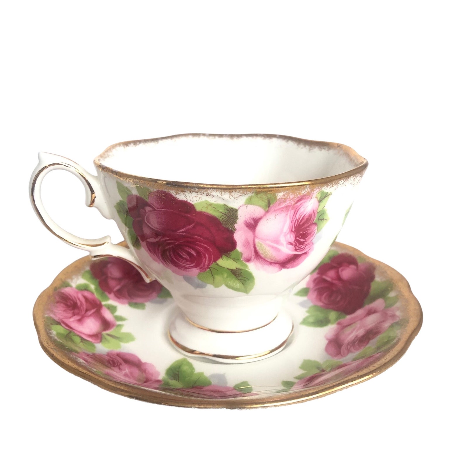 Royal Albert Old English Rose Tea Cup and Saucer - Etsy