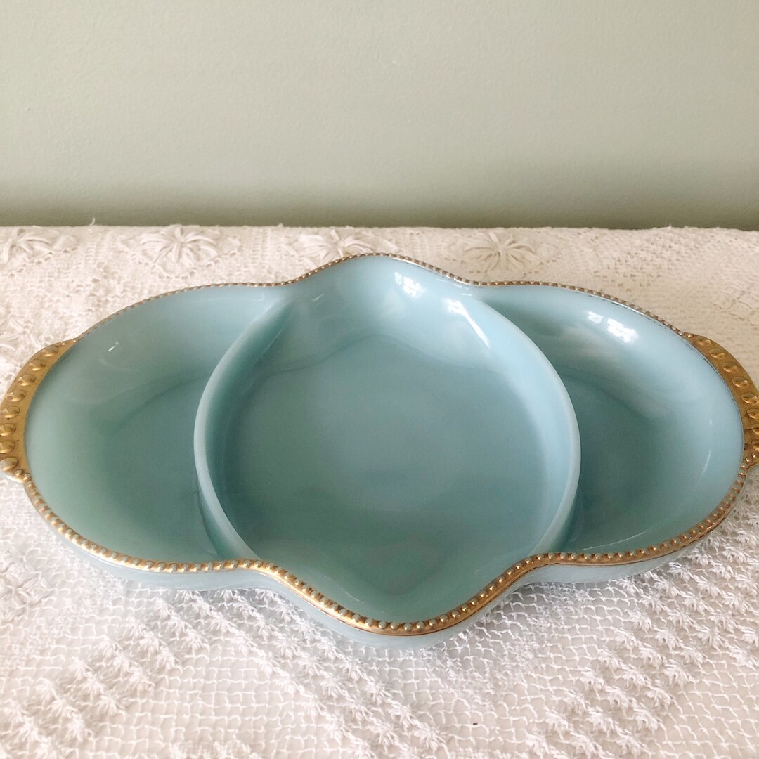 Vintage Fire King Delphite Blue Serving Dish - Etsy