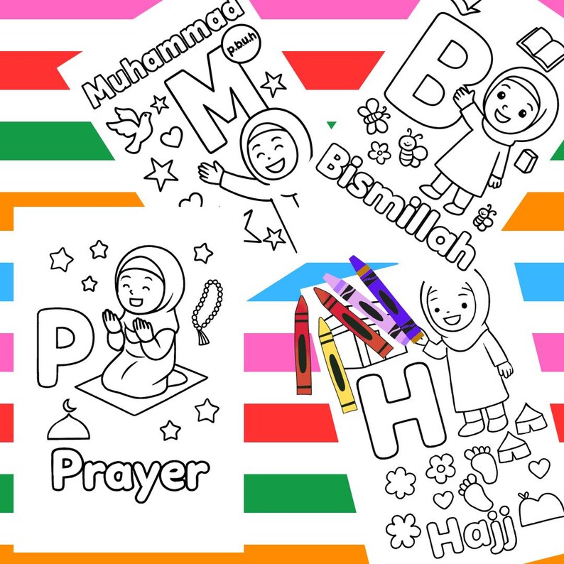Islamic ABC Colouring Pages: Muslim Alphabet Activities (PDF Download ...