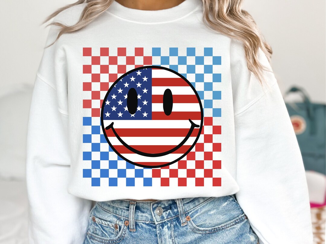 Retro America Smile Face PNG, 4th of July Svg, America Svg, American ...