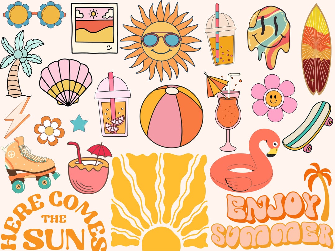 Retro Summer Bundle, Summer Png, Summer Vibes Svg, Summer Sublimation ...