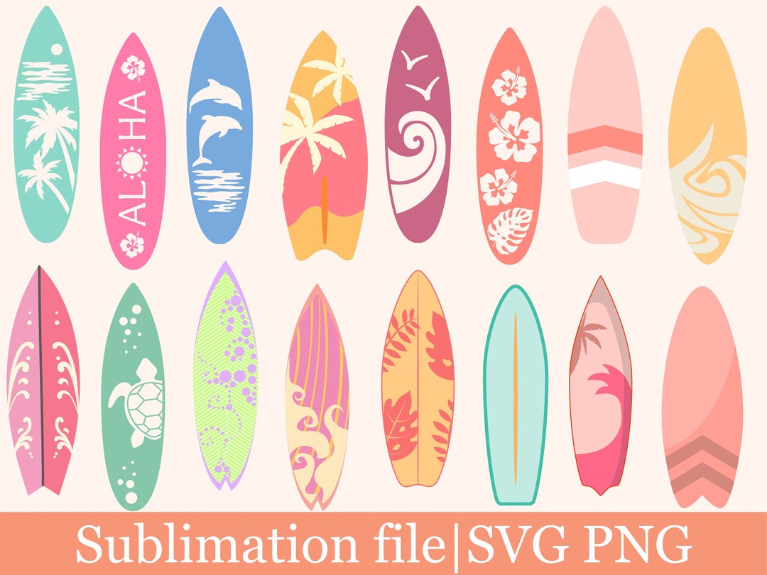Surfboard Svg Bundle, Surf Clipart, Surf Svg, Surfing Svg, Summer Png ...