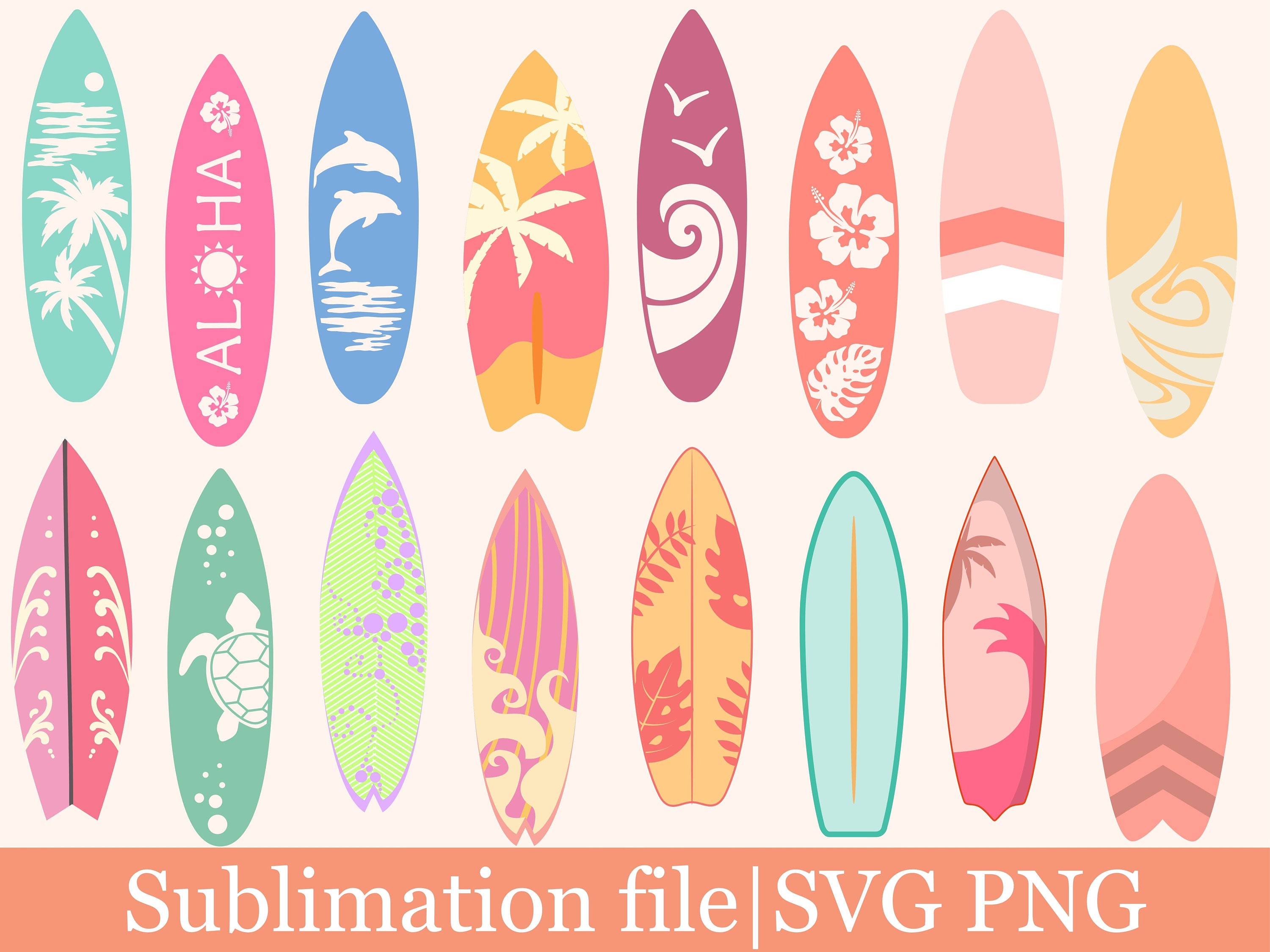 Surfboard Svg Bundle, Surf Clipart, Surf Svg, Surfing Svg, Summer Png ...