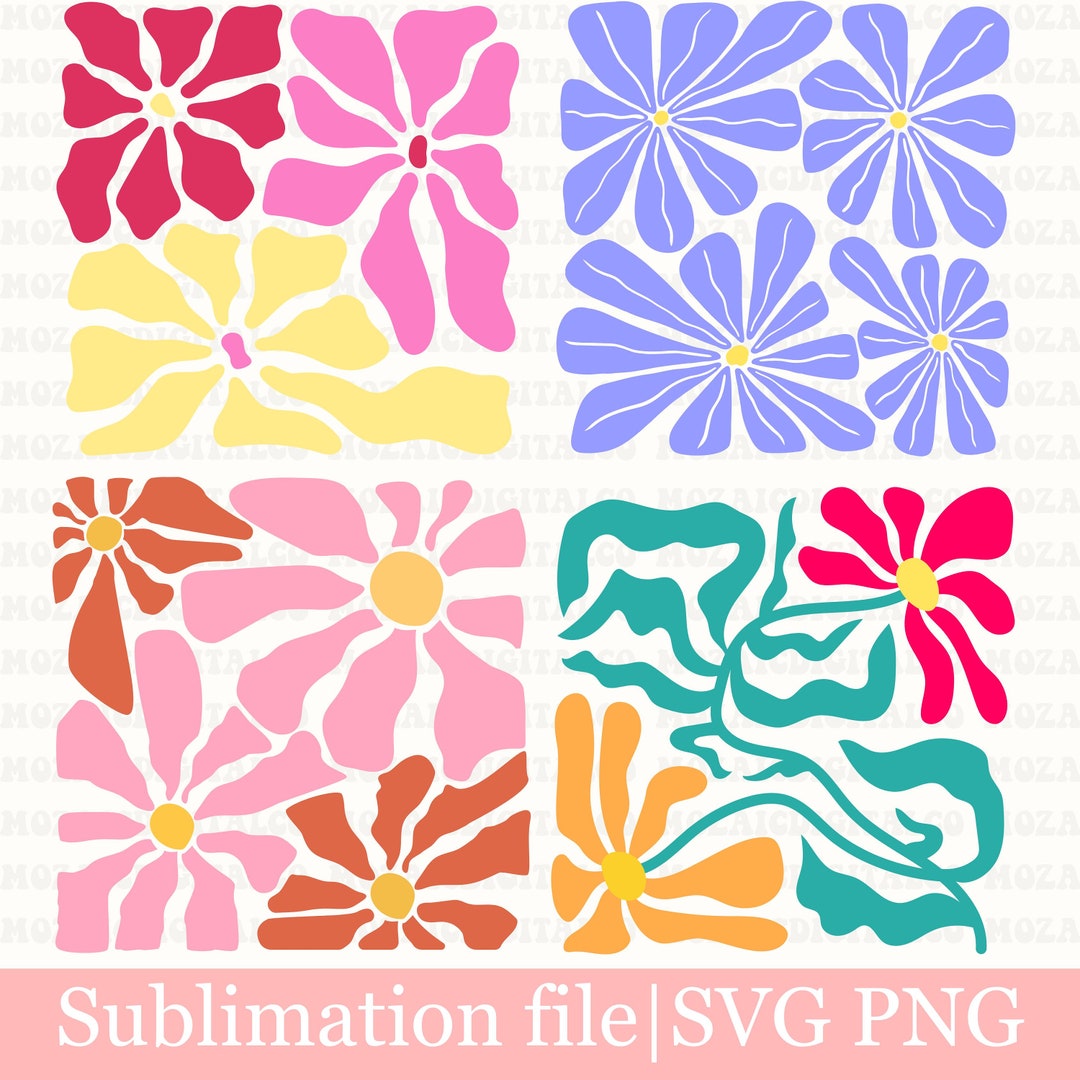 Abstract Flower Svg, Retro Flower Svg, Flower Clipart, Floral Svg, Boho ...