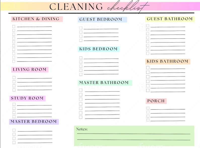 EDITABLE/PRINTABLE/FILLABLE Cleaning Planner, Checklist, House Cleaning ...