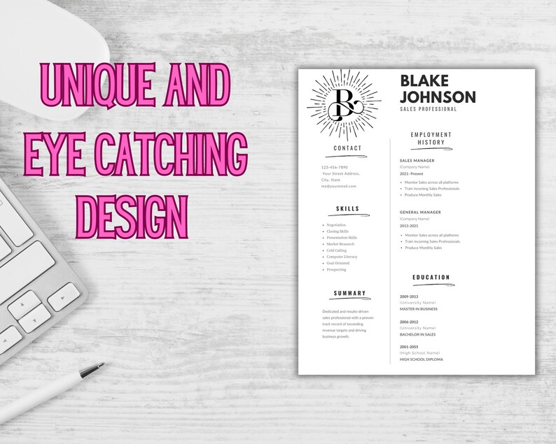 Professional Resume Template - Modern Design| Editable CV Format ...