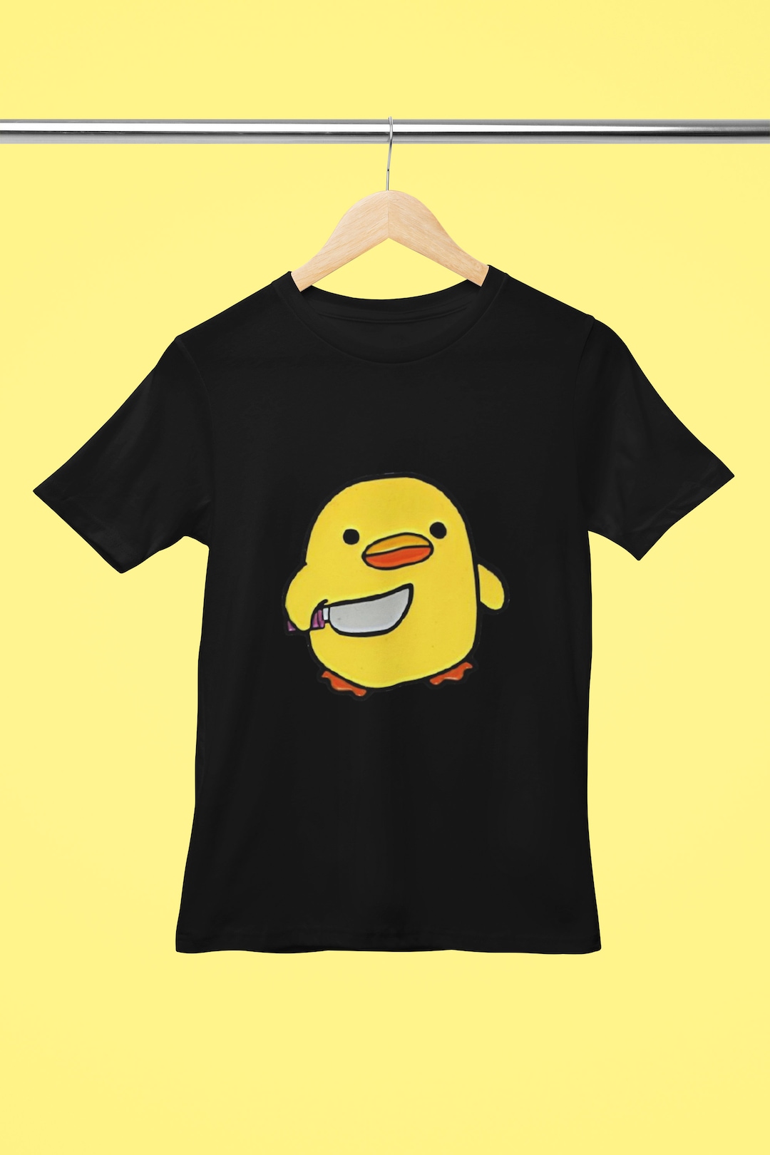 Quirky Duckling With Knife Graphic Tee Fun Duck Meme T-shirt for Casual ... Quirky Duckling With Knife Graphic Tee Fun Duck Meme T-shirt for Casual ...