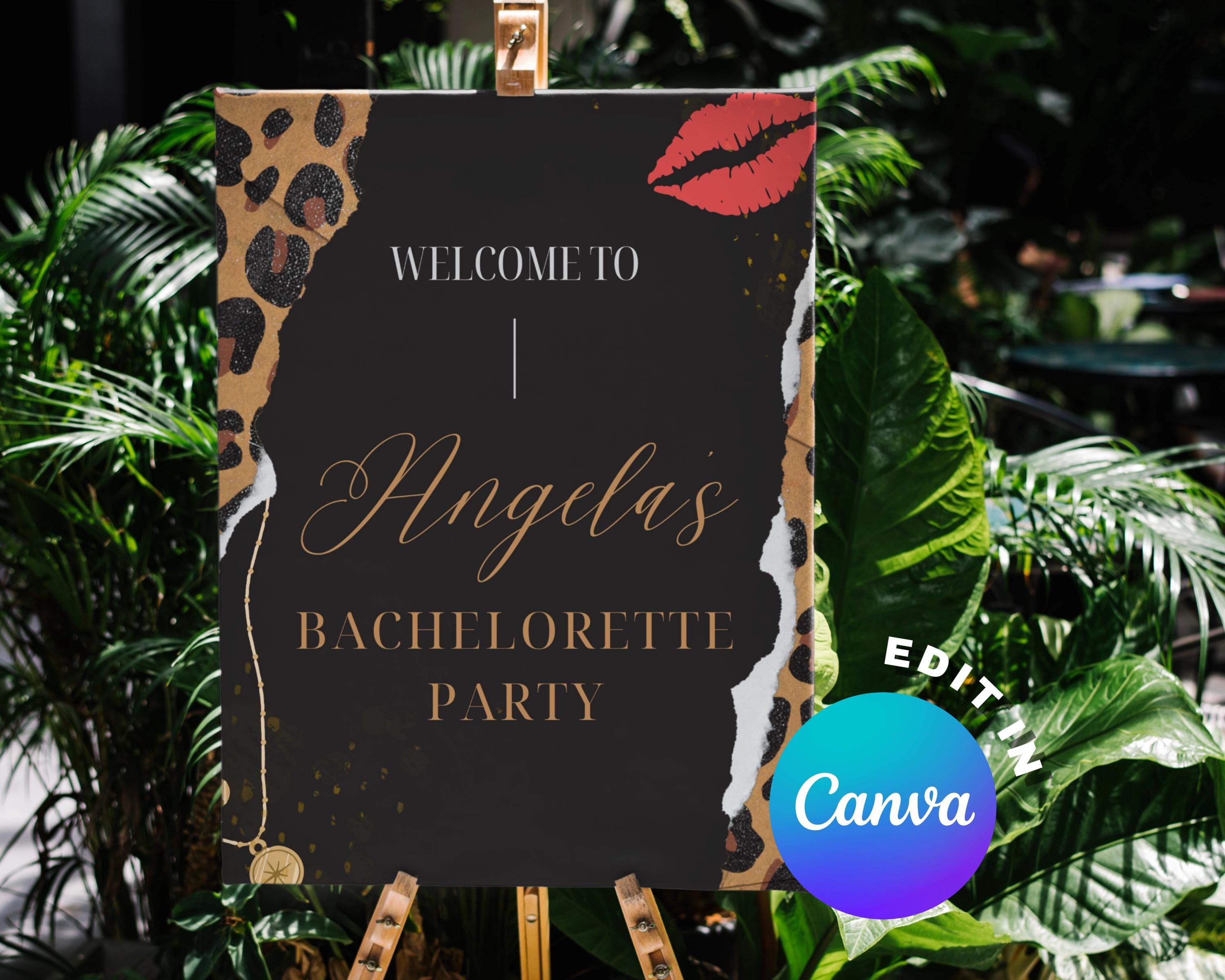 Mob Wife Bachelorette Welcome Sign, Vintage Aesthetic Old Money Bridal ...