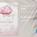 Pink Cloud Themed Baby Shower Invitation, Dreamy Theme, Girl, Editable ...