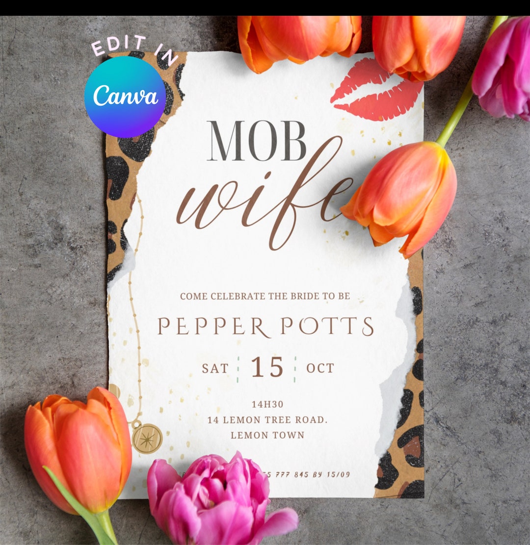 Mob Wife Bachelorette Invitation & Itinerary, Vintage Aesthetic Old ...