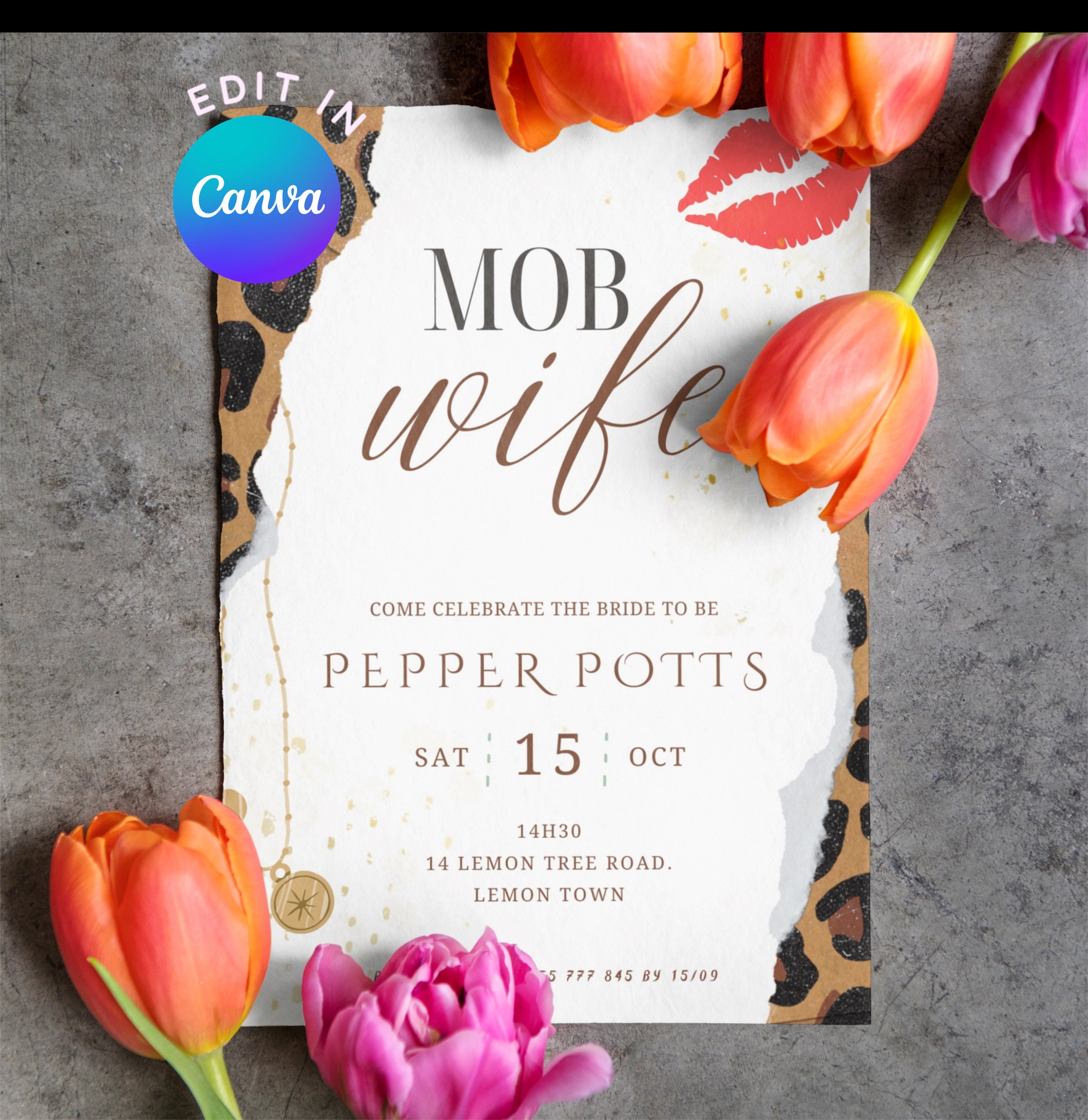 Mob Wife Bachelorette Invitation & Itinerary, Vintage Aesthetic Old ...