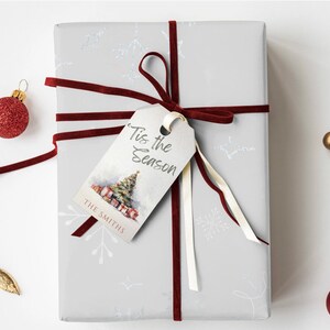Editable Christmas Gift Tag, 'tis the Season, Printable Canva Template ...