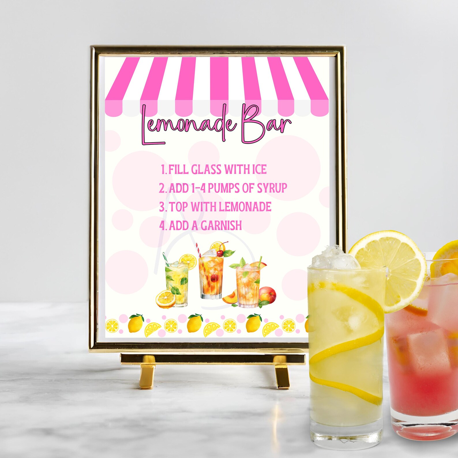 Pink Lemonade Bar Sign for Graduation, Birthday Party, Baby or Bridal ...