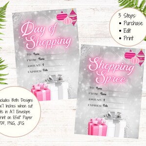 Shopping Spree Christmas Gift for Teen or Preteen, Editable Canva ...