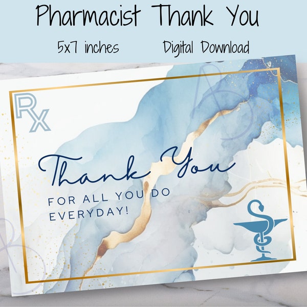 Pharmacy Tech Thank You Card - Etsy