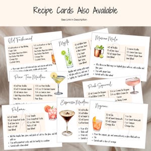 Manhattan Print, Cocktail Recipe Card for Bar Cart Art, Party Decor ...