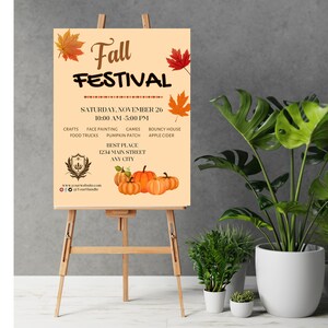 Editable Fall Flyer Template for Fundraiser, Fall Festival Flyer for ...