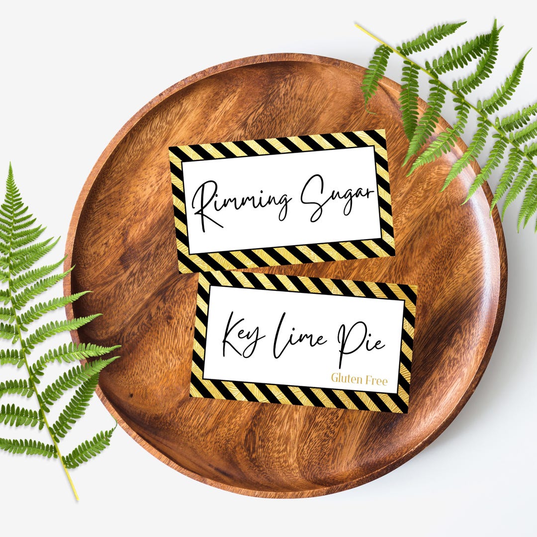 Editable Food Label Signs or Place Cards for Dinner Party, Canva ...
