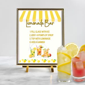 Lemonade Bar Sign for Graduation, Birthday Party, Baby or Bridal Shower ...