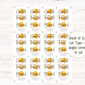 Grateful Thankful Blessed Template for Thanksgiving Tags With ...