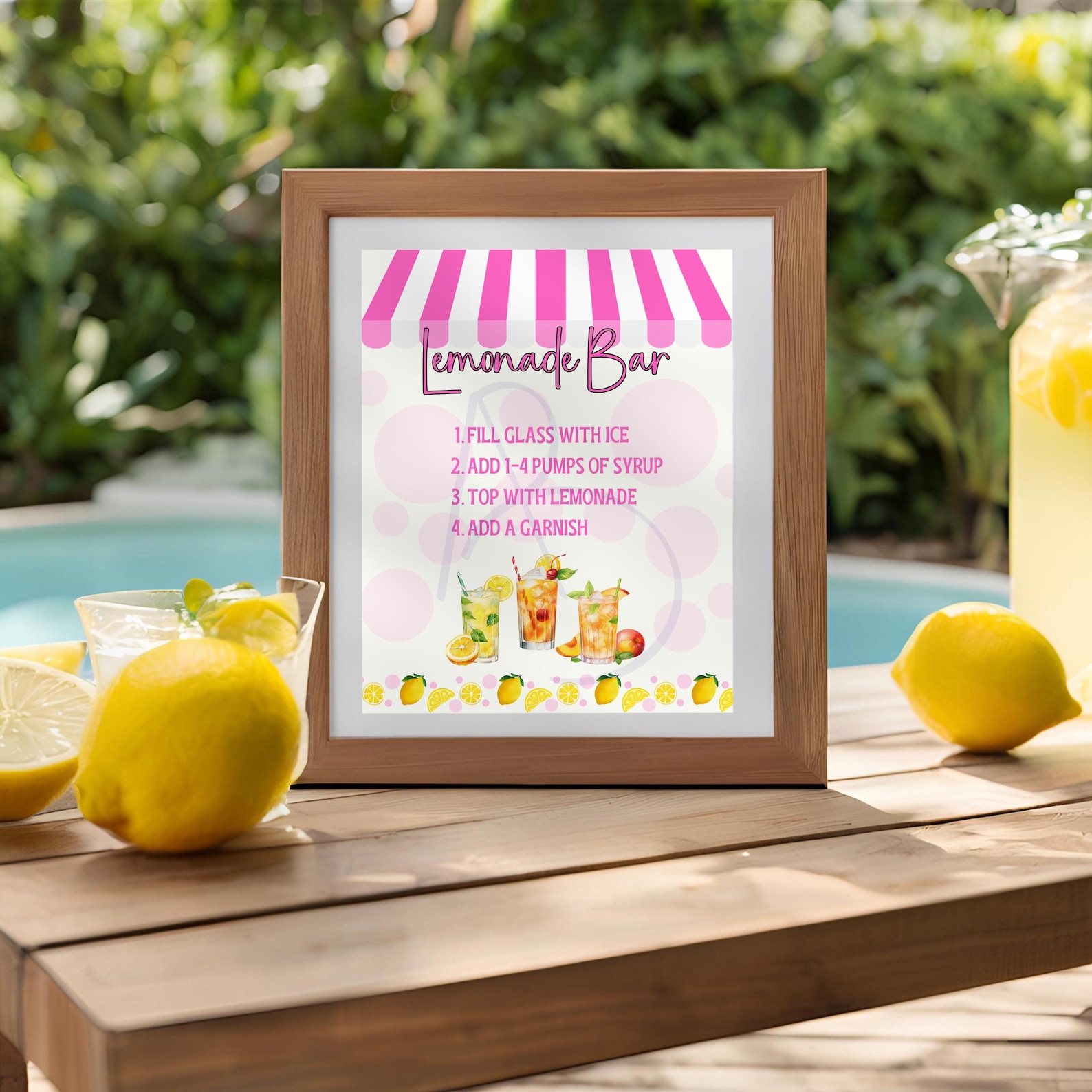 Pink Lemonade Bar Sign for Graduation, Birthday Party, Baby or Bridal ...