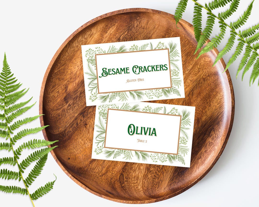 Editable Place Cards or Food Label Signs for Christmas-winter Table ...