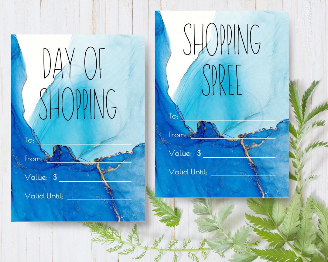 Shopping Spree Gift Certificate and Day of Shopping Gift Certificate ...