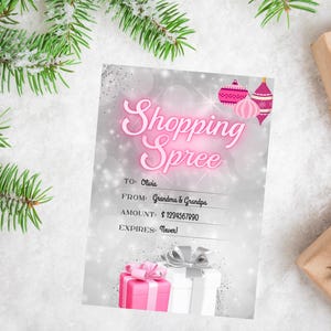 Shopping Spree Christmas Gift for Teen or Preteen, Editable Canva ...