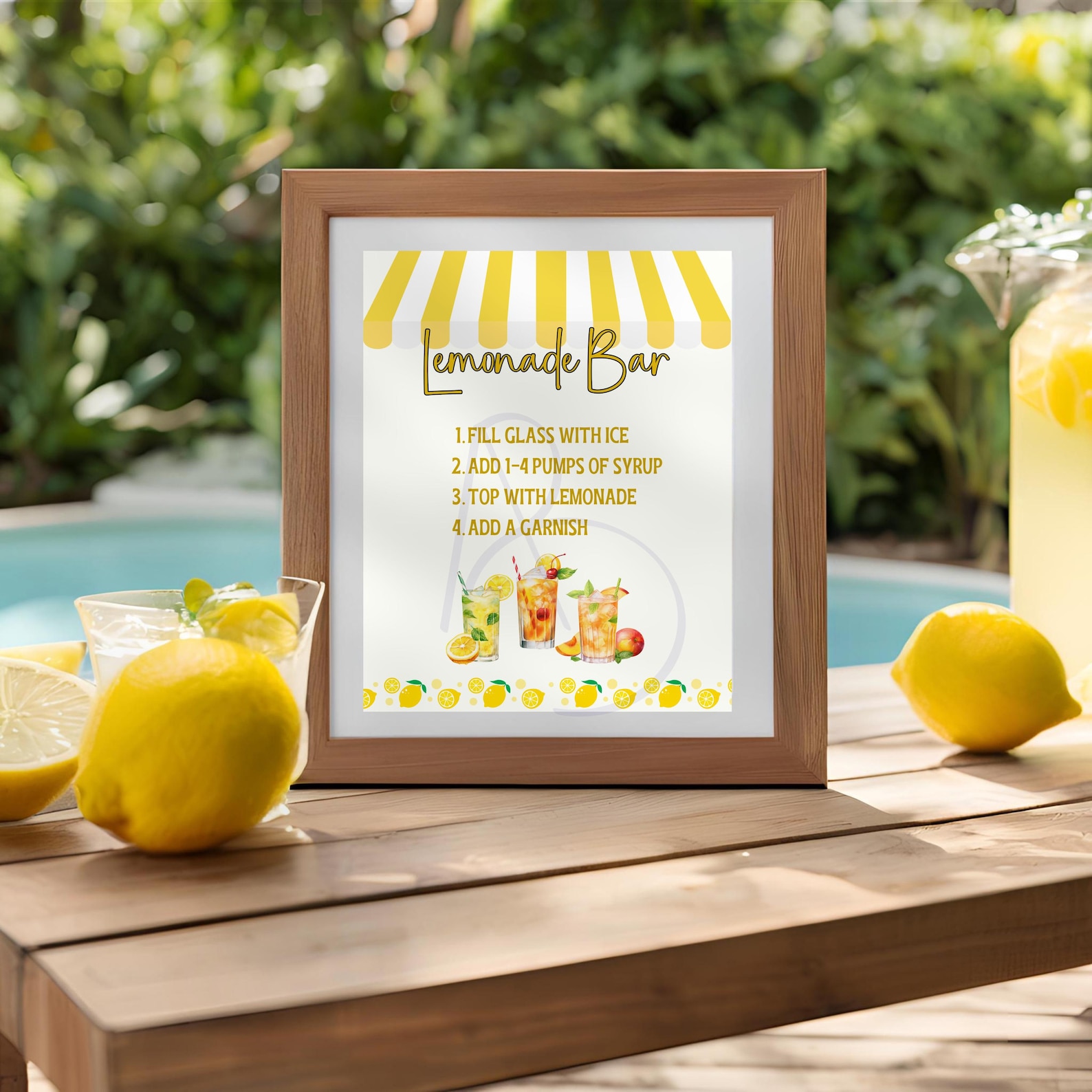 Lemonade Bar Sign for Graduation, Birthday Party, Baby or Bridal Shower ...