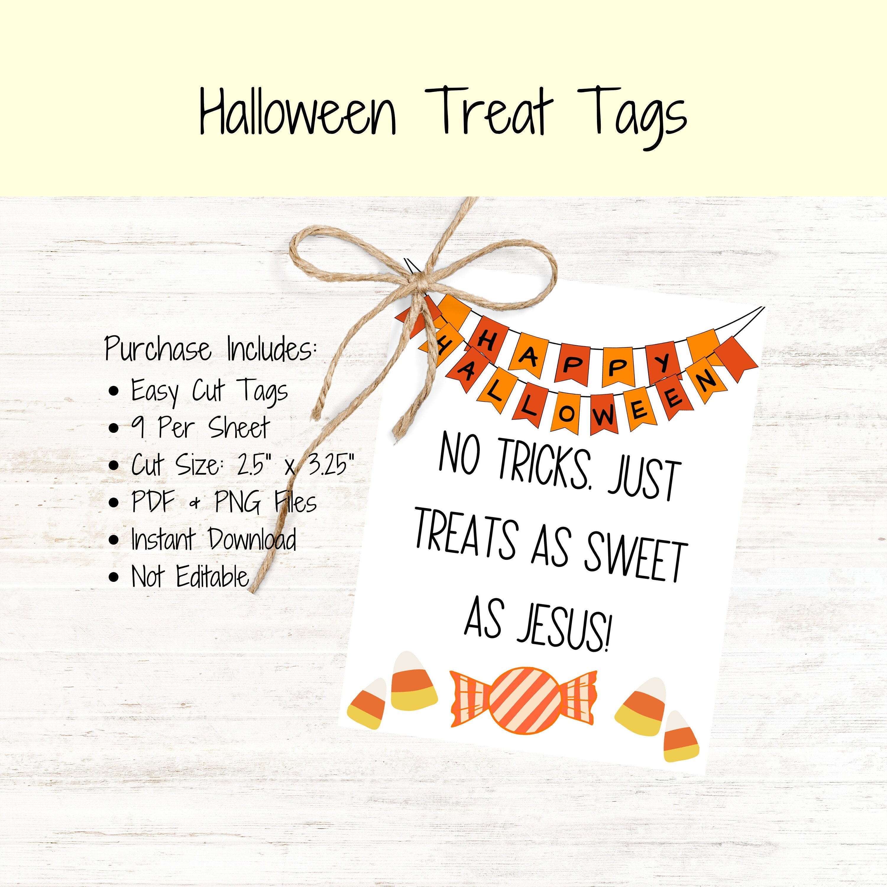 Christian Halloween Treat Tags for Trunk or Treat or Sunday School ...