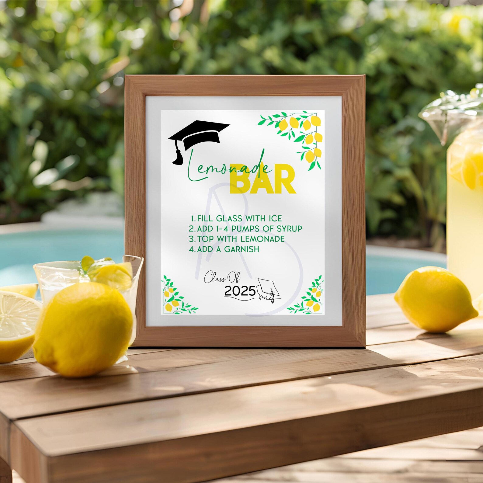 Lemonade Bar Sign for Graduation Party W/ Grad Cap and Class of 2025 ...