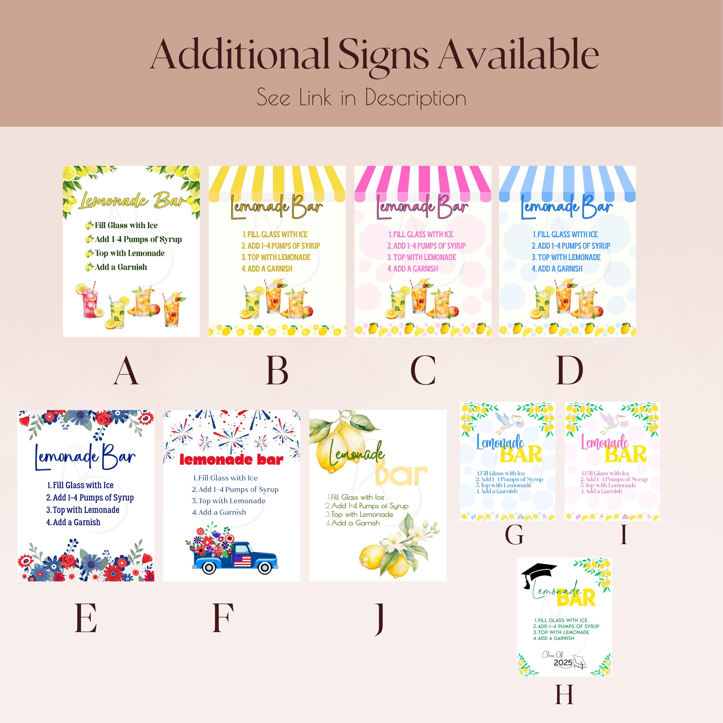 Pink Lemonade Bar Sign for Graduation, Birthday Party, Baby or Bridal ...