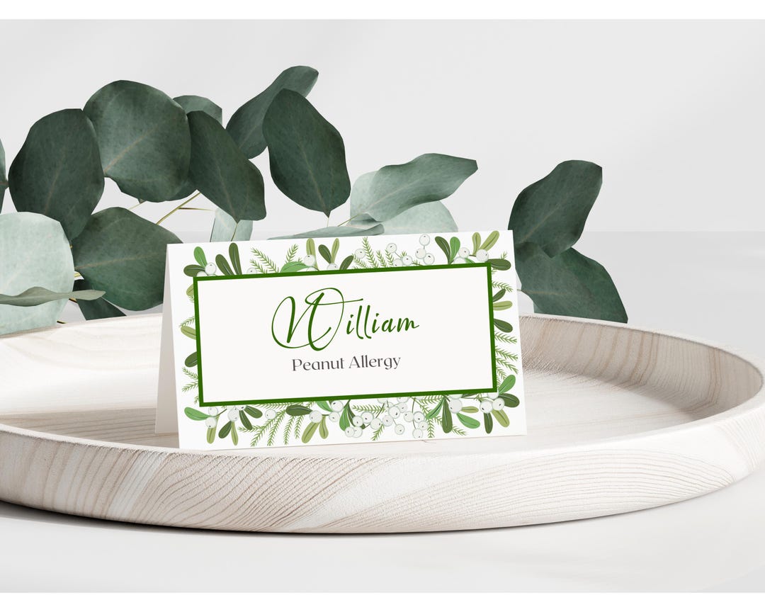 Editable Place Cards or Food Label Signs for Dinner Party or Wedding ...