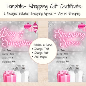 Shopping Spree Christmas Gift for Teen or Preteen, Editable Canva ...