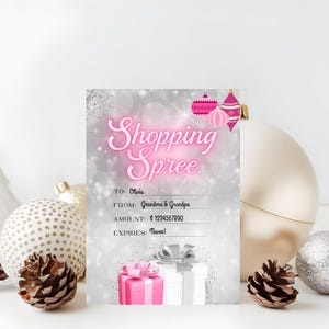 Shopping Spree Christmas Gift for Teen or Preteen, Editable Canva ...