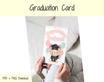 Printable Kindergarten Graduation 5x7 Greeting Card - Etsy