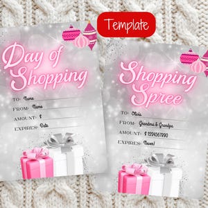 Shopping Spree Christmas Gift for Teen or Preteen, Editable Canva ...