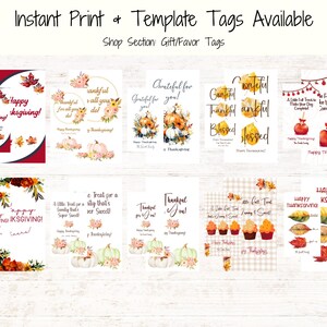 Grateful Thankful Blessed Template for Thanksgiving Tags With ...